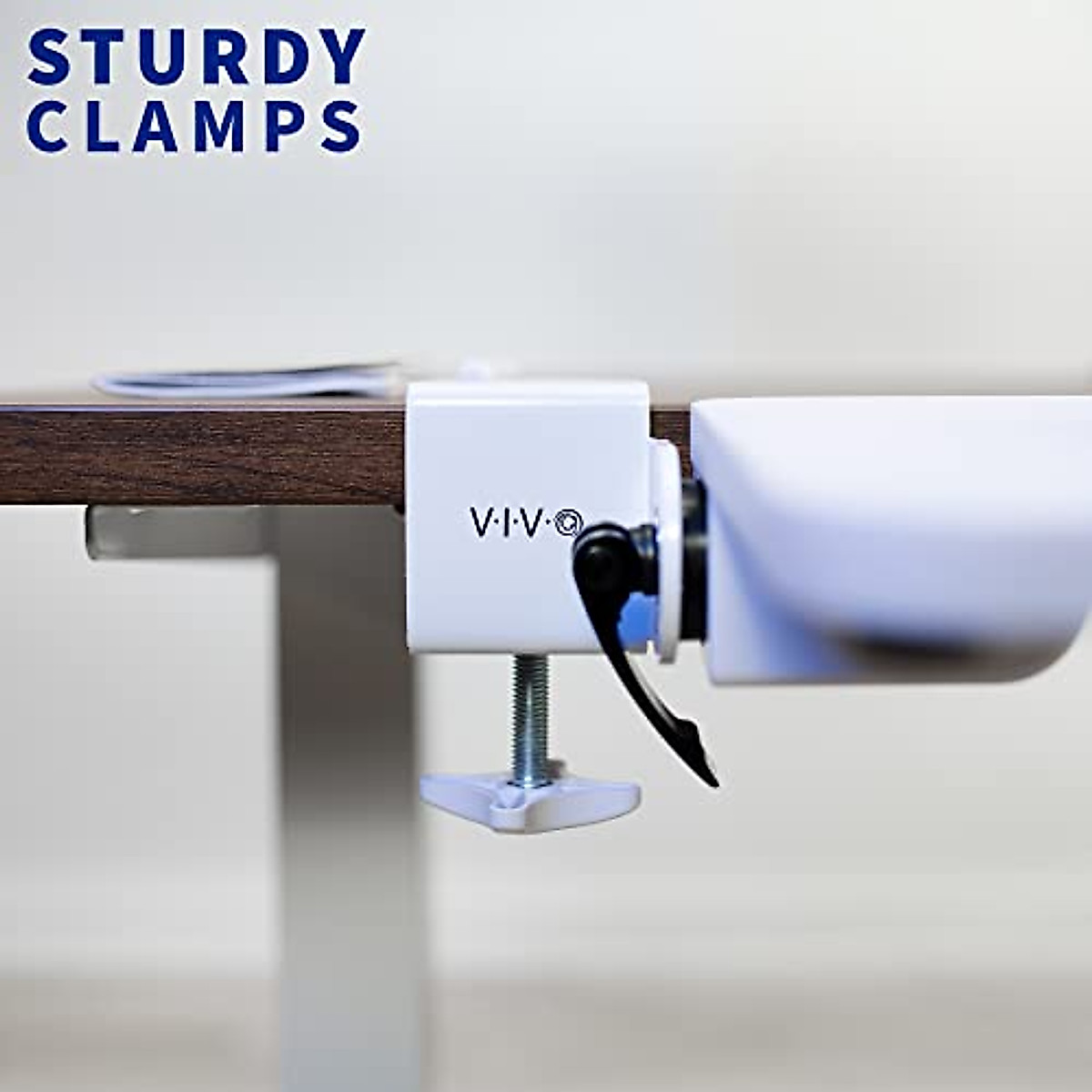 VIVO Clamp On Tilting Keyboard Tray, 26 (31 Including Clamps) x 9 inch Extension Platform for Typing and Mouse Work, Elbow and Arm Support Rest, White, MOUNT-KB06HW