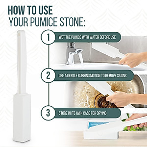 Powerstone Pumice Stone Toilet Bowl Cleaner with Extra Long Handle - 2 Pack | 3'' Longer Handle | Remove Hard Water Stains, Rings & Limescale from Toilets, Bathtubs, Sinks, Pools, BBQ