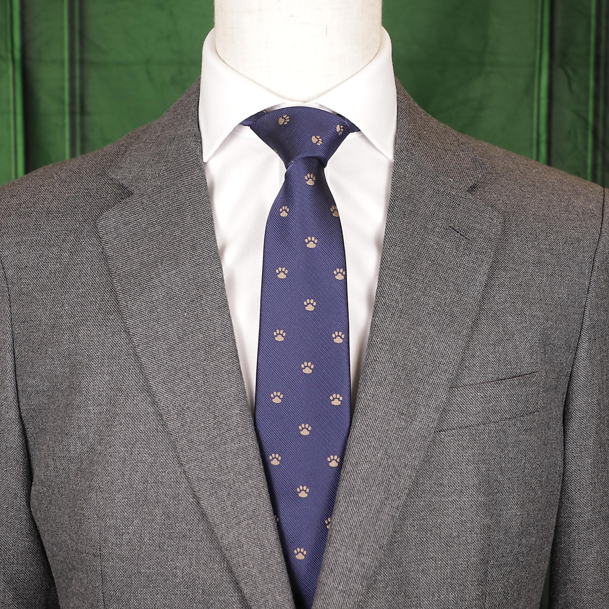 MENDEPOT Puppy Dog Paw Print Pattern Necktie With Gift Box Dog Foot Print Tie