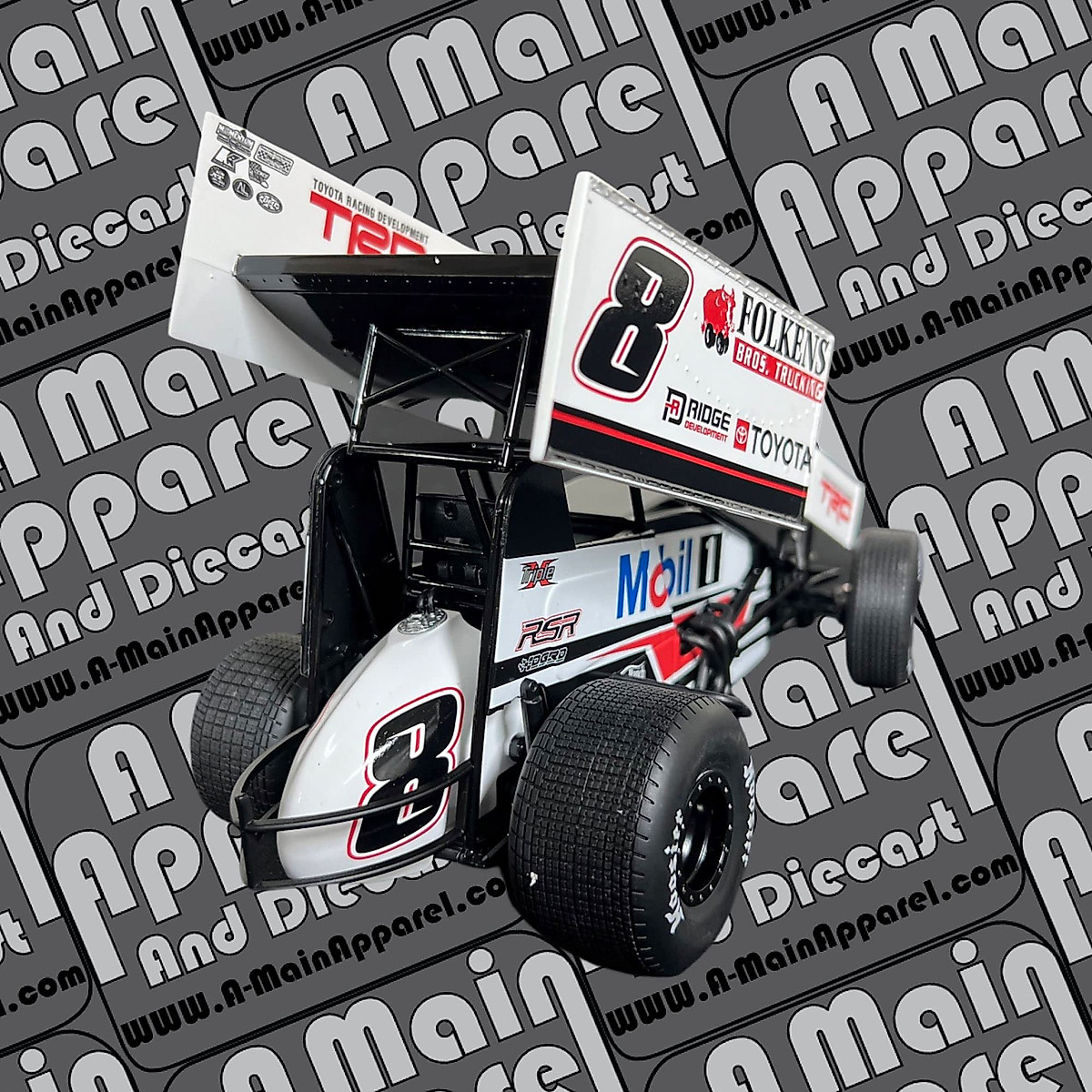 Winged Sprint Car #8 Aaron Reutzel Mobil 1" Roth Motorsports World of Outlaws (2022) 1/18 Diecast Model Car by Acme A1822015