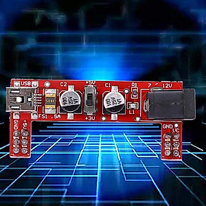 ZYM119 B10 2 Channel 5/3.3V Red Bread Board Power Module Input 6.5~12V DC, for Industrial Electronic Components (excluding Breadboard) Spot Steuermodul Circuit Board