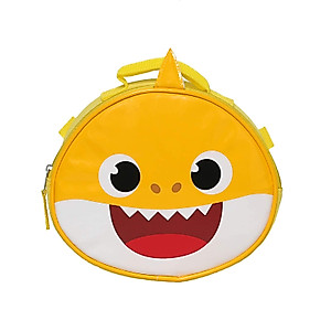 Baby Shark 5 Piece Backpack Set for Kids, Kindergarten Schoolbag with Insulated Lunch Box, Pencil Case, Cinch Bag, and Squishy Ball Toy Dangle, Daypack for Toddler’s Boys and Girls