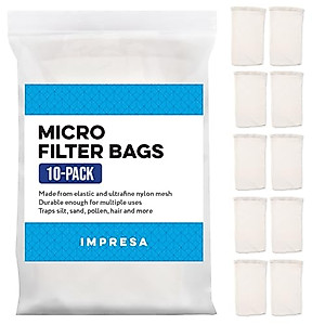 IMPRESA Products 10-Pack Micro Filter Bags Fits Water Tech Pool Blaster Pool Vacuum Cleaners…