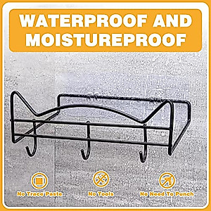 SHANZHUU 4 PACK Shower Caddy Adhesive Sticker Hooks, Corner Shower Caddy Adhesive Replacement, Super Strong Shower Adhesive Hooks for Bathroom Shelf Basket Soap Dish and Kitchen Accessories