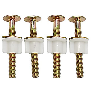 4 Pieces Universal Toilet Seat Bolts Screws Set Heavy Duty Toilet Seat Hinge Bolts with Plastic Nuts and Metal Washers Replacement Parts for Top Mount Toilet Seat Hinges