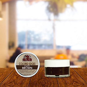 OKAY Colored Edges Dark Brown - Root Touch Up, Edge Control, Root Cover Up, Black Edge Gel, Gray Hair Cover Up for Women & Men, Hairline Coverage for Hair Loss, Thinning - 0.5 Oz (Pack of 1)