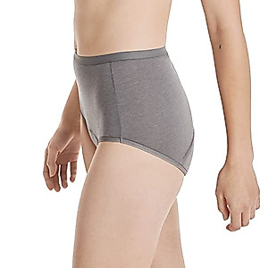 Hanes Women's Fresh & Dry Light and Moderate Period 3-Pack Brief Underwear, Multiple Options Available, Beige,Gray and Black, 9