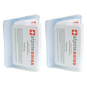 Alpine Swiss Set of 2 Plastic Wallet Inserts 6 Page Card Holder Picture Windows