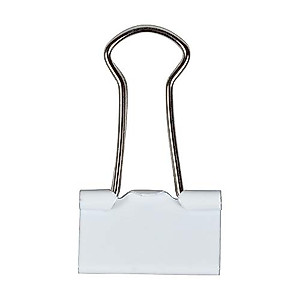 JAM PAPER Colorful Binder Clips - Small - 3/4 Inch (19 mm) - White Binderclips - 25/Pack