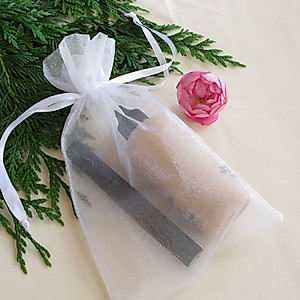 joycraft 50Pcs Organza Bags, 4x6 inch Gift Favor Bags, White Wedding Favor Bags, Jewelry Pouches with Drawstring, Mesh Bags Drawstring for Jewelry, Festival, Makeup, Candy, Desserts