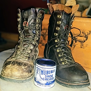 Huberd’s Shoe Grease, 7.5oz: Waterproofs, Softens, Conditions Leather. Protects Shoes, Boots, Sporting Goods, Saddle & Tack. Restores Dry, Cracked, Scratched Leather. Small Batched since 1921!