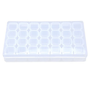 szzijia Zijia Plastic Adjustable 28 Slots Boxes of Diamond Painting Accessories Jewelry Container Storage Box (Clear White)