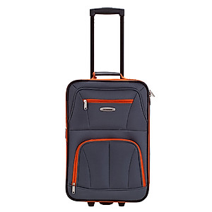 Rockland Journey Softside Upright Luggage Set, Charcoal, 4-Piece (14/19/24/28)