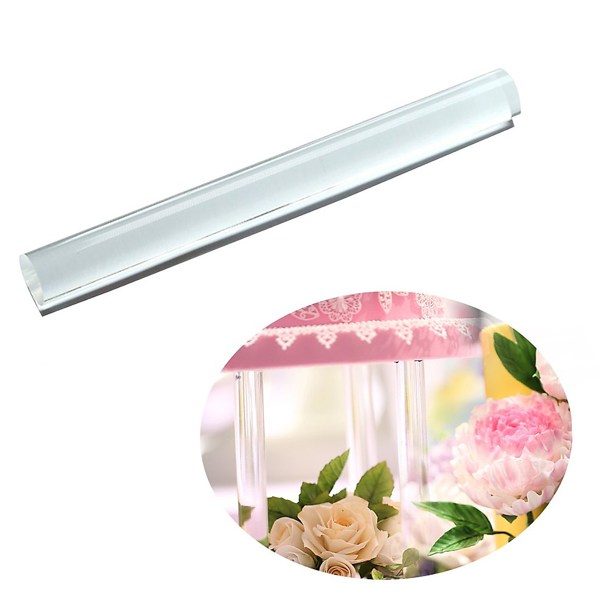 Mini Acrylic Rolling Pin Fondant Roller Baking Handmade Rolling Pin 7.7 Inch