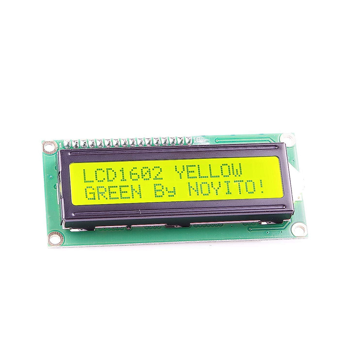 NOYITO 1602 16x2 LCD Module Yellow-Green Backlight with PCF8574T IC IIC Driver Serial Interface Compatible with Win OS UNO R3 MEGA2560 (Pack of 2) (1602 IIC Screen Yellow-Green)