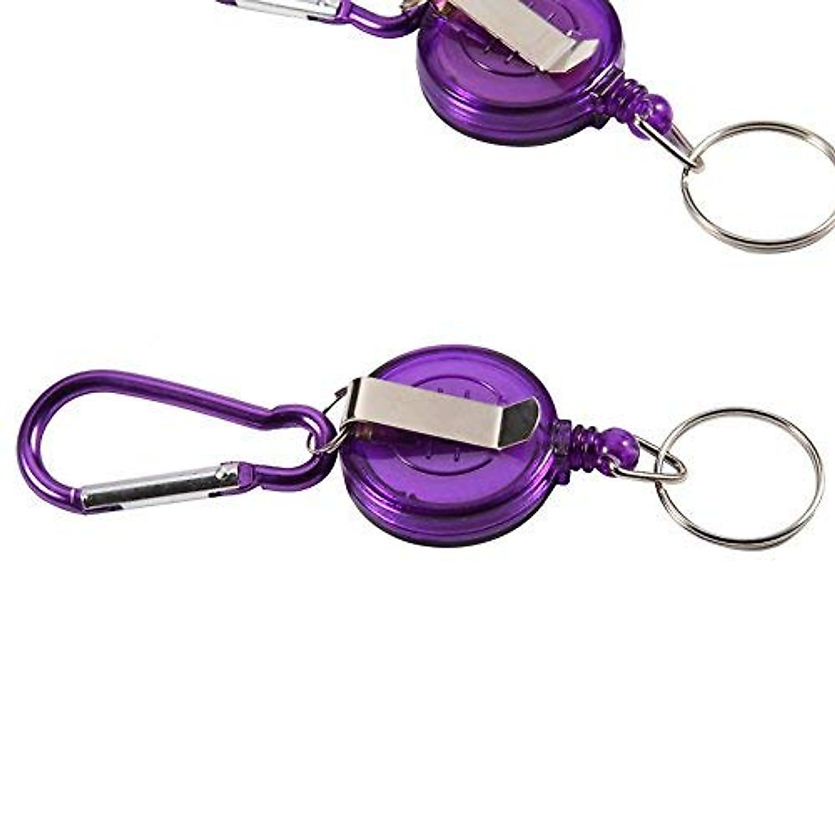 Alomejor 3Pcs Reel Key Chain Fly Fishing Retractable Reel Chain Key Holder Split Ring Steel Cord Reel()