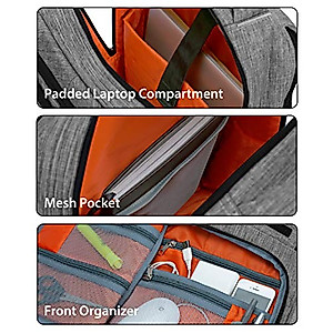 Rockland Slim Pro USB Laptop Backpack, Grey, Large