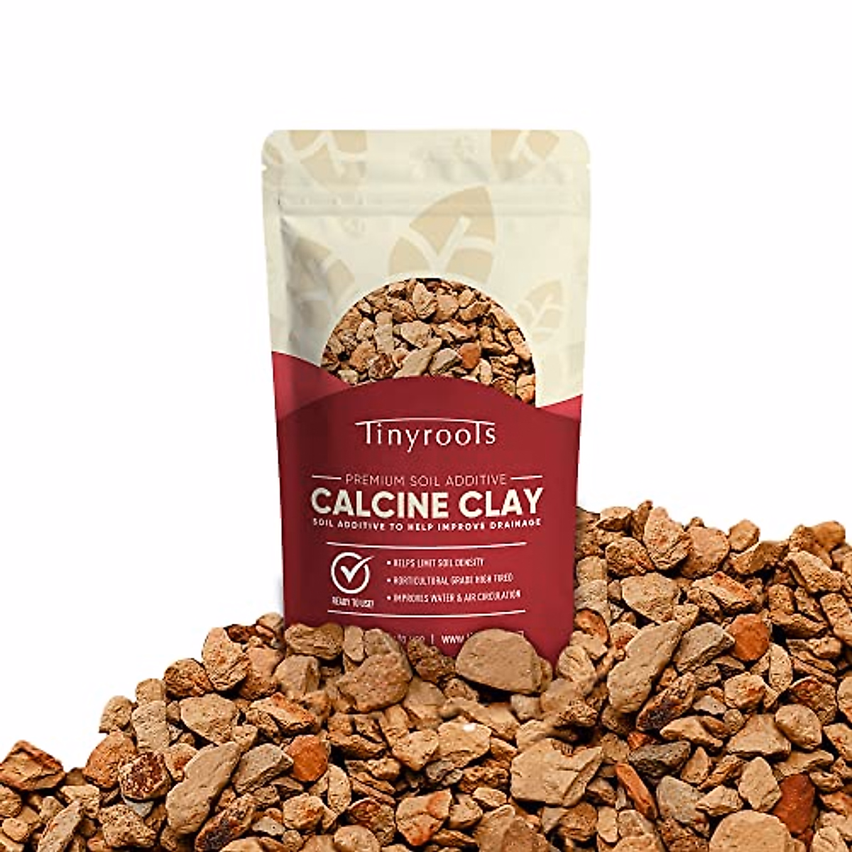 Tinyroots Clay Soil for Plants, 2.25 Quart Bag, Bonsai Tree Soil Additive, Turface Clay Holds Moisture, Provides Drainage and Aids in Root Development