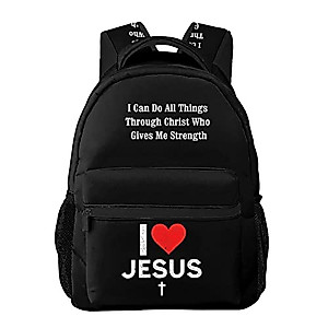 Christian Jesus Cross Backpack Casual Laptop Backpack Travel Daypack Bookbag for Outdoor Office Picnic Travel