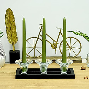 Zest Candle 12-Piece Taper Candles, 10-Inch, Sage Green