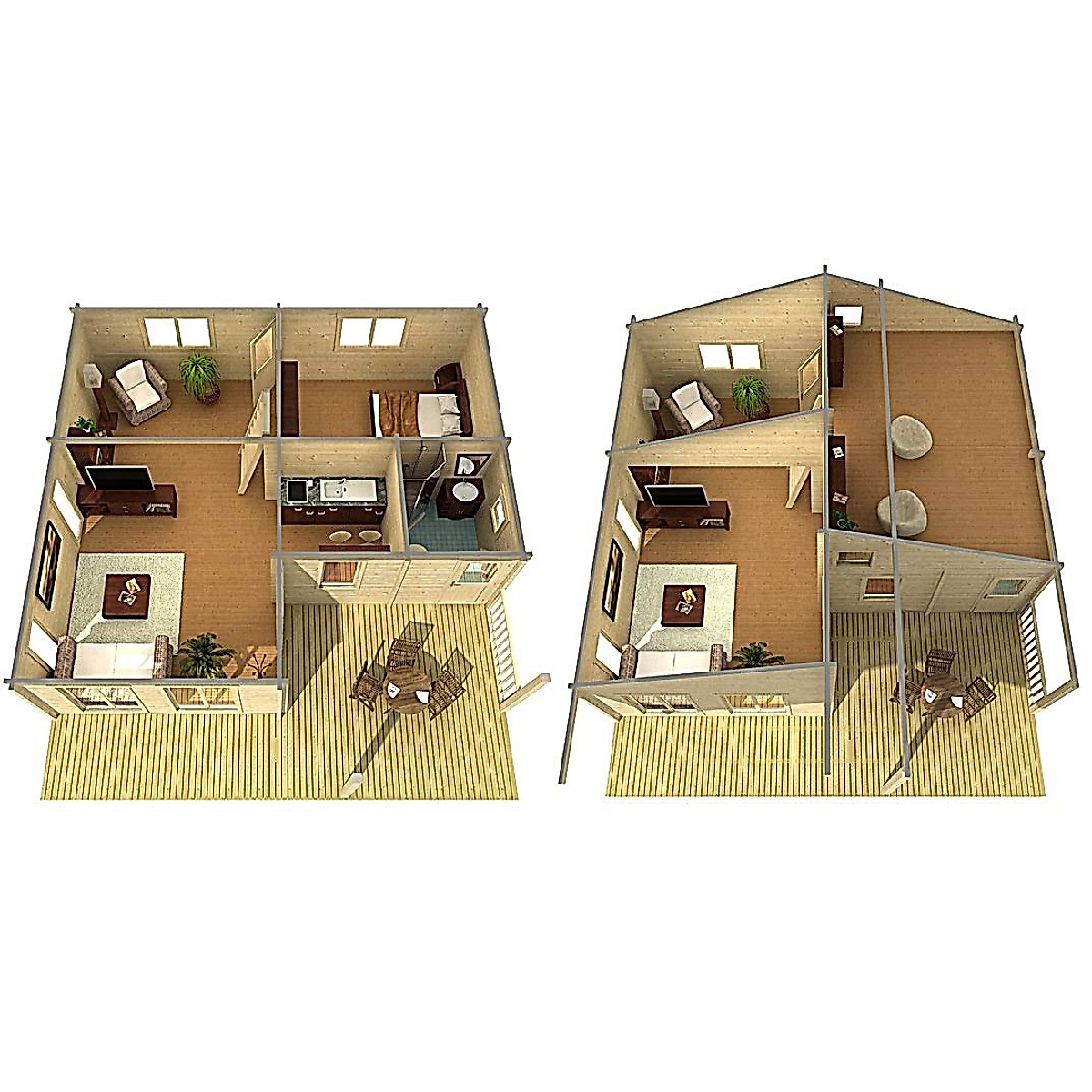 Allwood Avalon Cabin Kit | 540 SQF + Loft (Double Glass Windows and Doors)