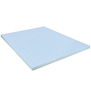 Flash Furniture Capri Comfortable Sleep 3 inch Cool Gel Memory Foam Mattress Topper - Queen, Blue