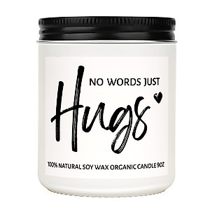 Sympathy Gifts for Loss of Loved One - No Words Just Hugs Candles, Natural Lavender Scented Candle 9OZ, Get Well Soon, Thinking of You Gift, Bereavement Gift for Women Men, Miscarriage Gift for Mother
