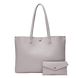 Montana West Leather Tote Bag Large Tote Purse for Women Purses and Handbags Shoulder Bag Purse and Wallet Set MWC-098GY
