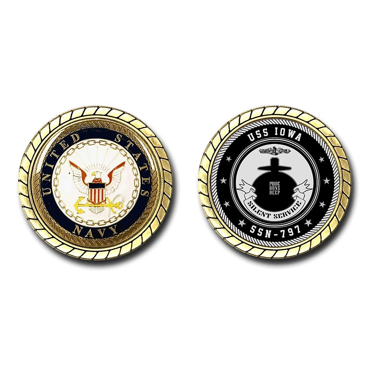 USS Iowa SSN-797 US Navy Submarine Challenge Coin - Officially Licensed