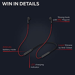 MIVOX F2 3-in-1 Wireless Headset Bluetooth Earbud – Noise Cancellation Bluetooth Neckband Headphones – in-Ear Charging Neckband Headphones – Traveling, Workout, Sports – 38 Hours Play Time