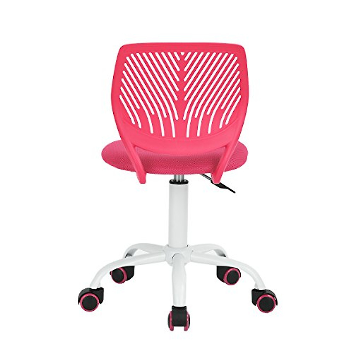 FurnitureR Writing Task Chair for Teens Boys Girls 360 Rolling Wheels Fabric Soft Pad Seat Breathable Backrest, Height Adjustable Liftup 29.5"-34.3",Rose/Pink (Pink)