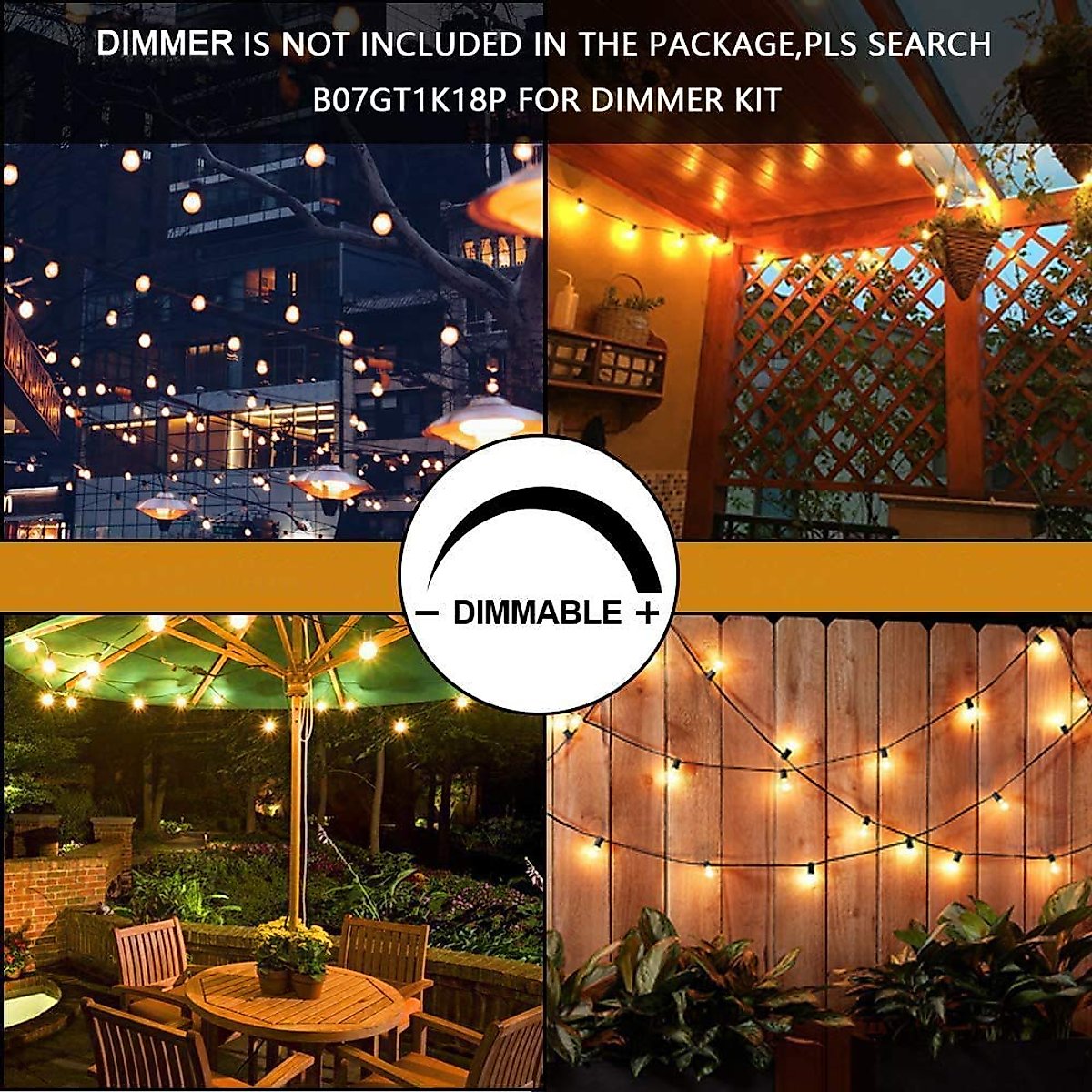 Svater Globe String Lights Outdoor, 25FT Led Patio Lights with 23pcs E12 Socket, 25Pcs G40 1W Clear Glass Bulbs String for Cafe Bistro Backyard Garden