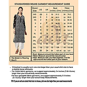 Ada Hand Embroidered Indian Chikankari Traditional Georgette Kurti Kurta Tunic Dress A411221 (L, Pink)