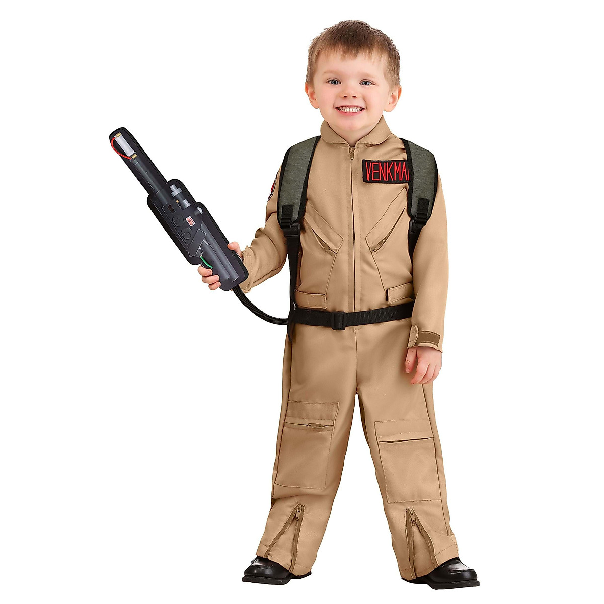 Fun Costumes Ghostbusters Costume with Proton Pack Accessory for Toddlers, Ghostbusters Jumpsuit, Ghost Hunter for Halloween 4T