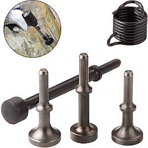 5 Pcs Air Hammer Bits Set, 0.401 Shank Smoothing Pneumatic Air Hammer Pneumatic Chisel Bits Tools Kit, Extended Length Hammer Tool With Spring.