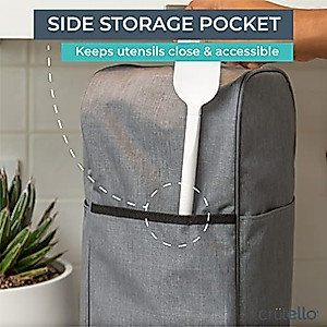 Crutello Food Processor Cover with Storage Pockets for Large 11-14 Cup Processors, Fits Various Brands