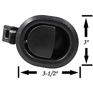 Reliable Recliner Replacement Parts Handle Small Oval Black Plastic Pull Recliner Handle 3" by 3.5" Handle Only Fits 3mm & 6mm Cables (Car Door Flapper Style) Chair Release for Sofa, Couch or Recliner