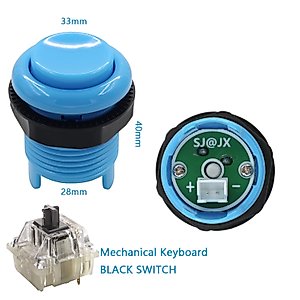 SJ@JX Arcade Game 2 Player Controller DIY Kit Microswitch Recessed Button 4&8 Way Joystick Zero Delay USB Encoder Fighting Stick Handles Console for PC MAME Raspberry Pi Retropie