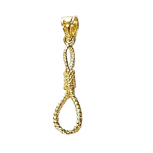 SURANO DESIGN JEWELRY 14k Yellow Gold Hangman's Knot Noose 3D (3 Dimensional) Pendant, Made in USA