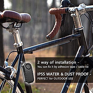 Japard Bicycle Alarm System Anti Theft with Horn, 113dB Loudest Wireless Bike Alarm with Remote, Motorcycle Alarm Motion Sensor Remote, Waterproof, Battery Operated, Wireless, E-Bike Door Window Car