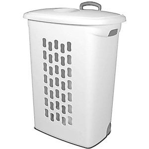 Sterilite, White 12228003 Hamper with Handles and Wheels, Large