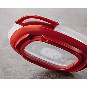 Rubbermaid Easy Find Lids Glass Food Storage Container, 2.5 Cup, Racer Red