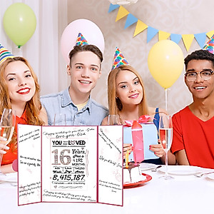 Vlipoeasn Sweet 16 Birthday Guest Book Signature Congrats Certificate Rose Gold 16th Birthday Decorations for Girl, 16th Birthday Decorations Guest Book Alternative, Sweet 16 Birthday Gifts for Girls