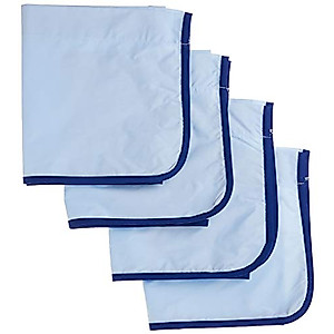 Baby Doll Bedding Reversible Round Crib Curtains, Light Blue/Royal Blue