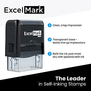 Custom Self Inking Rubber Stamp - Up to 4 Lines - with Refill Ink (A1848)