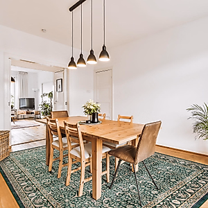 Wonnitar Green 8x10 Rugs for Living Room, Christmas Rug Vintage Large Rugs, Non Shedding Stain Resistant Rugs for Farmhouse Bedroom Dining Room Home Office Department,(Green,8' x 10')