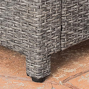 Christopher Knight Home Puerta Outdoor Wicker Club Chair with Water Resistant Cushions, Mixed Black / Dark Grey