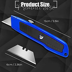 Jetmore 4 Pack Box Cutter Utility Knife, Heavy Duty Box Cutter Knife Razor Knife with 10 SK5 Blades, Box Cutter Retractable, Aluminum Shell Box Opener Box Knife for Home Office Construction