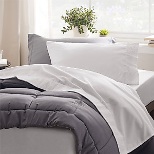 Bedsure White Twin XL Mattress Pad Bundle Twin XL Sheets for College Dorm