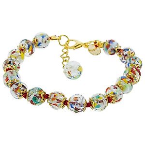 GlassOfVenice Murano Glass Sommerso Bracelet - Multicolor Confetti